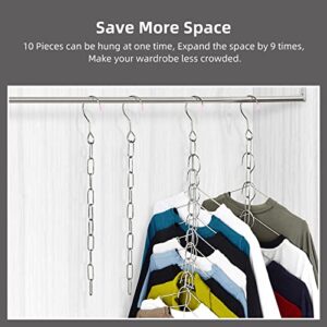 [Pack of 4pcs] WAIKAS Storage Hanger Stainless Steel for Cloth,Ten-Ring Tiered Storage, Saves 9 Times Space, Bedroom Closet Organizer, Suitable for College dorms