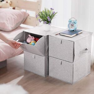 HOONEX 2 Tier Collapsible Storage Bins, Storage Organizer with 2 Drawers and Carrying Handles, Free Standing, for Closet, Clothes, Toys, Diapers, Home, Office, Light Grey