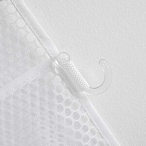 ALYER Multifunctional Bath Toy Organizer,2-in-1Hanging Mesh Shower Caddy,No Suction Cup Needed,Installation Free (White)