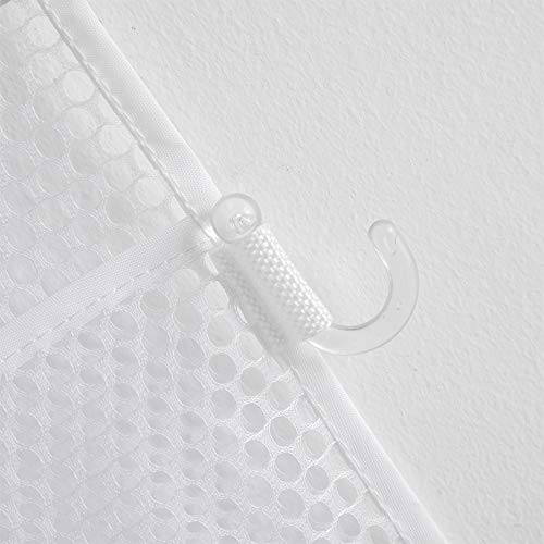 ALYER Multifunctional Bath Toy Organizer,2-in-1Hanging Mesh Shower Caddy,No Suction Cup Needed,Installation Free (White)