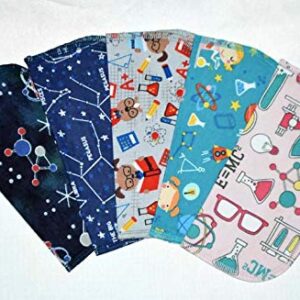 1 Ply World Of Science Flannel Washable Kids Lunchbox Napkins 8x8 inches 5 Pack - Little Wipes (R) Flannel