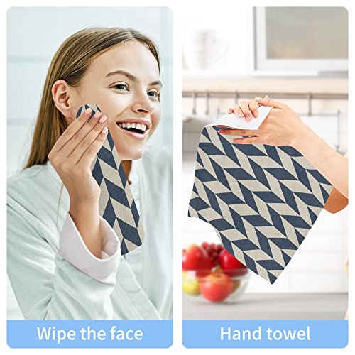 Kigai Herringbone Washcloths Set of 6-12 x 12 inch Pure Cotton Wash Cloth Highly Absorbent and Soft Fingertip Towels Face Cloths for Bath, Spa