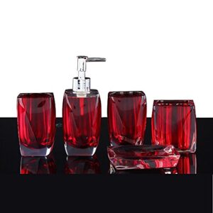 luant 5 piece bathroom accessory set resin soap dish, soap dispenser, toothbrush holder & tumbler