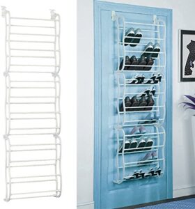 gpct over the door wall hanging 36-pair shoe rack. fits over standard-size doors, 12 shelves design, holds sneakers, heels, sandals, low boots. shelf closet wall hanging organizer storage shoe stand