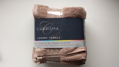 Charisma 4pk Luxury Towels Set: 2 Hand Towels & 2 Wash Cloths (Cobble Stone)