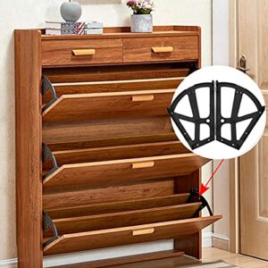 Shoes Cabinet Hinge, 4Pcs/Set Home Furniture Shoes Drawer Cabinet Flip Plate Frame Turning Rack Accessory Furniture Shoe Rack Hinged Flip Plate for Bedroom Living Room（Not Including Cabinet）