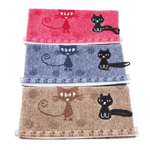 Kshcf Cotton Towel Cat Pattern Luxury Spa Hotel Washcloths Absorbent Cartoon Towels,red