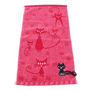 Kshcf Cotton Towel Cat Pattern Luxury Spa Hotel Washcloths Absorbent Cartoon Towels,red