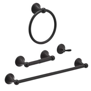 amazon basics 4-piece bathroom set - standard, black