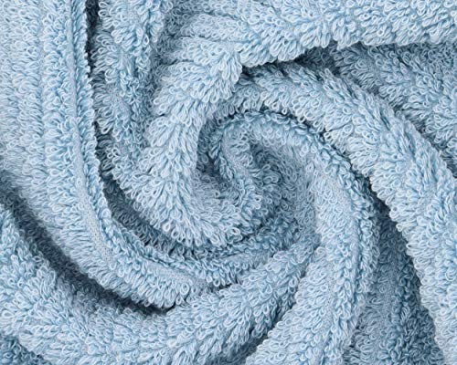 HYBIHYBI Face Towels 100% Cotton Loop Towel with Hanging Ring, Thick Super Absorbent Skincare Washcloths for Bath,Hand,Face,Spa and Gym 13.7 x 30.7 inches(2 Pack) (Light Blue)