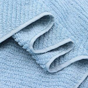 HYBIHYBI Face Towels 100% Cotton Loop Towel with Hanging Ring, Thick Super Absorbent Skincare Washcloths for Bath,Hand,Face,Spa and Gym 13.7 x 30.7 inches(2 Pack) (Light Blue)