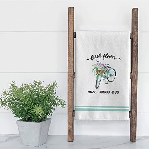 Artoid Mode Fresh Flowers Bicycle Fingertip Towel, Soft & Absorbent Seasonal Easter Household Hand Towel for Guests Gift Bathroom Kitchen Gym Hotel Decoration, 18x26 Inch