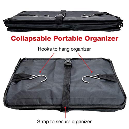 Collapsable Portable Hanging Storage Organizer With Zippered Compartment Perfect for Travel and Packing