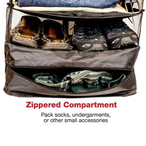 Collapsable Portable Hanging Storage Organizer With Zippered Compartment Perfect for Travel and Packing