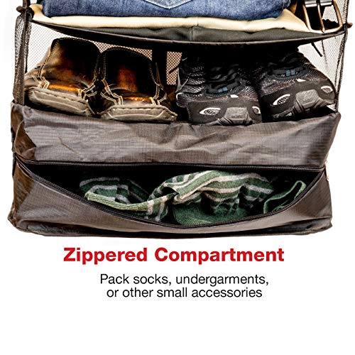 Collapsable Portable Hanging Storage Organizer With Zippered Compartment Perfect for Travel and Packing