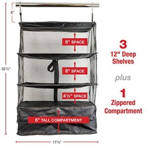 Collapsable Portable Hanging Storage Organizer With Zippered Compartment Perfect for Travel and Packing