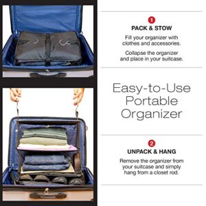 Collapsable Portable Hanging Storage Organizer With Zippered Compartment Perfect for Travel and Packing