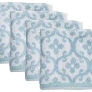 Caro Home 4 Pk Sophie Washcloth Set Wash Cloth White Multi