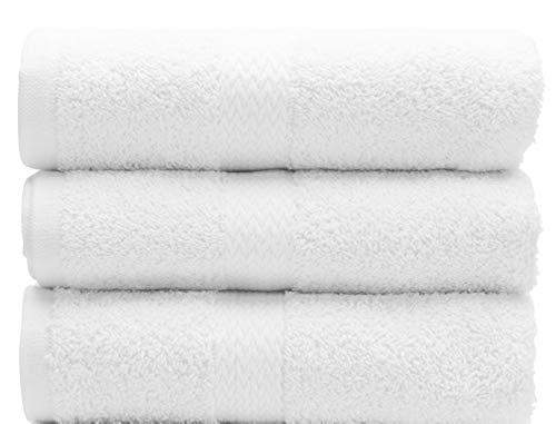 White Washcloths Face Towels for Bath 100% Cotton 13" x 13" (12 Pack)