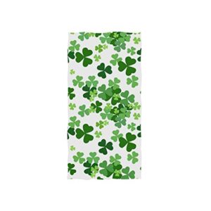 senya hand towels lucky clover shamrocks soft towels for hotel spa bathroom gym bathroom 30” x 15”