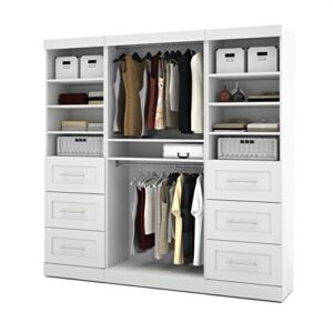 bestar pur closet organizer in white, 86w