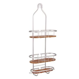 utopia alley tia rustproof shower caddy, teak, 3 shelves