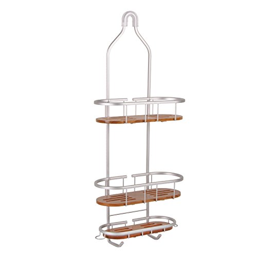 Utopia Alley Tia Rustproof Shower Caddy, Teak, 3 Shelves