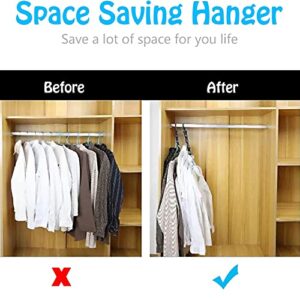 Space Saving Hangers Magic Hanger Closet Space Saver Organizers and Storage Wardrobe Space Saving Clothes Hangers Space Saving Hangers for Clothes Hanger Organizer (Black)