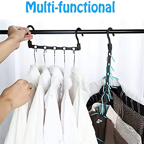 Space Saving Hangers Magic Hanger Closet Space Saver Organizers and Storage Wardrobe Space Saving Clothes Hangers Space Saving Hangers for Clothes Hanger Organizer (Black)