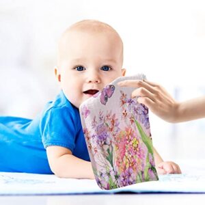 Summer Wide Banner Beautiful Vivid Iberis Fingertip Towel 5pcs Hand Bath Towel Absorbent Soft Cotton Cloth for Newborn Drooling Feeding Nursery Kitchen Deco