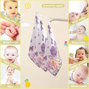 Summer Wide Banner Beautiful Vivid Iberis Fingertip Towel 5pcs Hand Bath Towel Absorbent Soft Cotton Cloth for Newborn Drooling Feeding Nursery Kitchen Deco