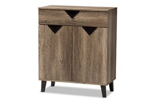 baxton studio cambria shoe cabinet, light brown