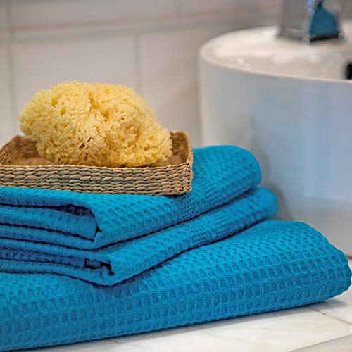 GILDEN TREE Hand Towel Set of 2 + Washcloth Set of 4 (Aqua)