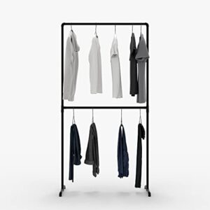 pamo Industrial Design garment rack - LAS- freestanding Coat Rack for Walk-In Wardrobe Wall I Clothes Rack Made of Black Sturdy Pipes freestanding from Water Pipes