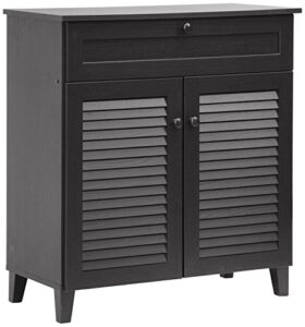 baxton studio calvin shoe-storage cabinet, espresso