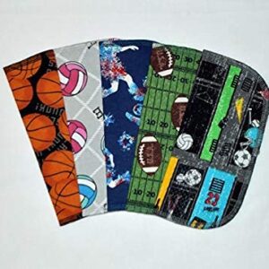 1 Ply Printed Flannel Little Wipes 8x8 Inches Set of 5 Sports Loving