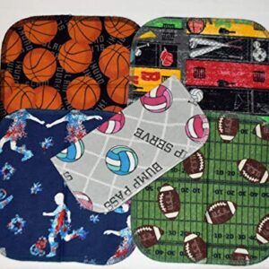 1 Ply Printed Flannel Little Wipes 8x8 Inches Set of 5 Sports Loving