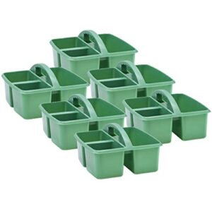 teacher created resources eucalyptus green plastic storage caddy, pack of 6