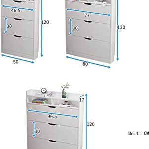 Shoe Bench Shoe Rack Organizer White Wooden Cabinet, Balcony Home Entrance Portable Pull Down Storage Cabinet 3 Tier High Capacity Storage Shoe Cabinet Space Saving