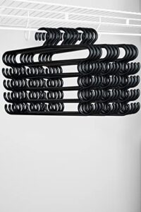 geracel space saving saver hanger trouser pant hanger jeans scarf leggings holder 5 layer bar multilayers organizational nonslip rack hangers wardrobe storage clothing organizer tie hanger (black, 12)