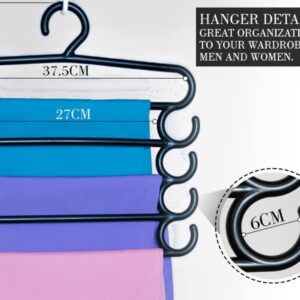 GERACEL SPACE SAVING SAVER HANGER TROUSER PANT HANGER JEANS SCARF LEGGINGS HOLDER 5 LAYER BAR MULTILAYERS ORGANIZATIONAL NONSLIP RACK HANGERS WARDROBE STORAGE CLOTHING ORGANIZER TIE HANGER (BLACK, 12)