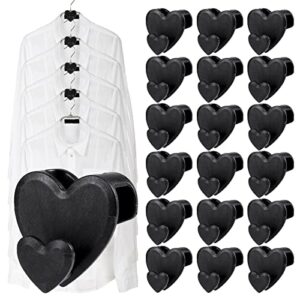 18 pcs clothes hanger connector hooks,heart-shaped heavy duty cascading hanger hooks,cascading hanger save space,for college dorm room organizer closet(black)