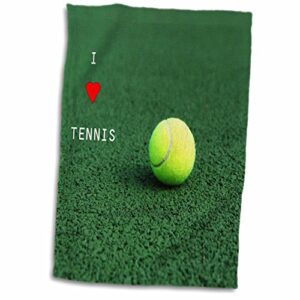 3d rose i love tennis twl_50212_1 towel, 15" x 22"