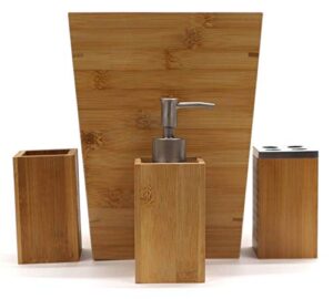 redmon since 1883 bamboo 4 pc bathroom accessory set