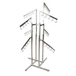 Purse Rack Only Garment Racks Deluxe Handbag Rack – Heavy Duty Commercial Grade Chrome Handbag Rack, 8 Adjustable Height Slant Arms, Perfect for Handbags, Purses, Backpacks and More!