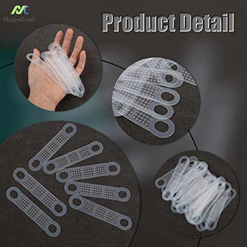 NaienCraft, Pack of 120 Clear Non-Slip Rubber Clothes Hanger Grips Silicone Shoulder Strips Hanger Strip for Wood Plastic Hangers Hanging Accessories