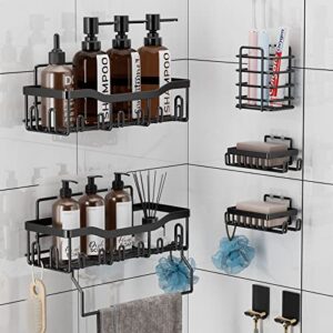 htzkmyxgs shower caddy (8 pack),shower shelves,adhesive bathroom shower organizer,no drilling,stainless steel,rustproof shower storage shelf for inside shower, shower accessories for kitchen