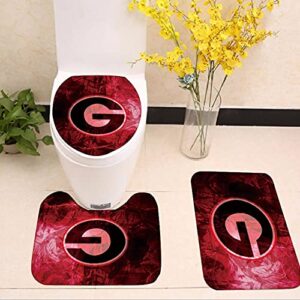 University Team Shower Curtain Set, Rugby Baseball Football Shower Curtain Basketball Toilet Lid Bath Pad, Non Slip Blanket and 14 Hook Waterproof Shower Curtain Set