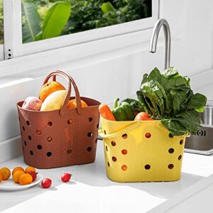 Shower Caddy Basket Snacks Tote with Handle Bath Organizer Bin Toiletry Bag Bin Box Storage Bin for Bathroom Dorm Room College Dorm Pantry Kitchen