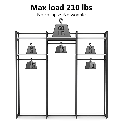 Tribesigns Freestanding Closet Organizer, 75 inch Clothing Rack with Shelves, Heavy Duty Garment Rack Wardrobe Closet with Hanging Rods